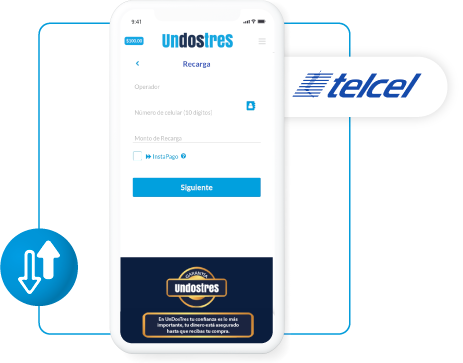 Recarga Telcel en UnDosTres - Recargas UnDosTres